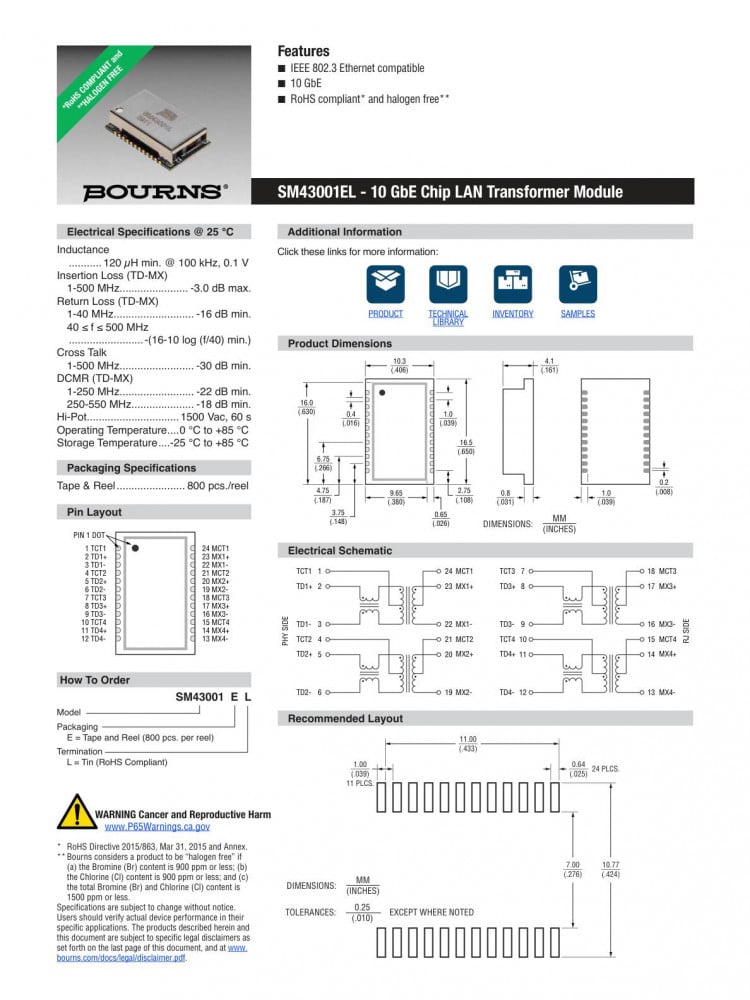 SM43001EL datasheet page 1