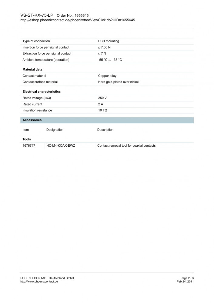Phoenix Contact 1655645 technical document page 2