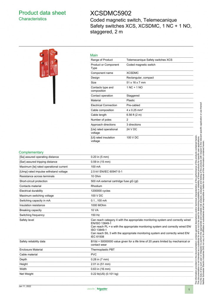 XCSDMC5902 technical document page 1