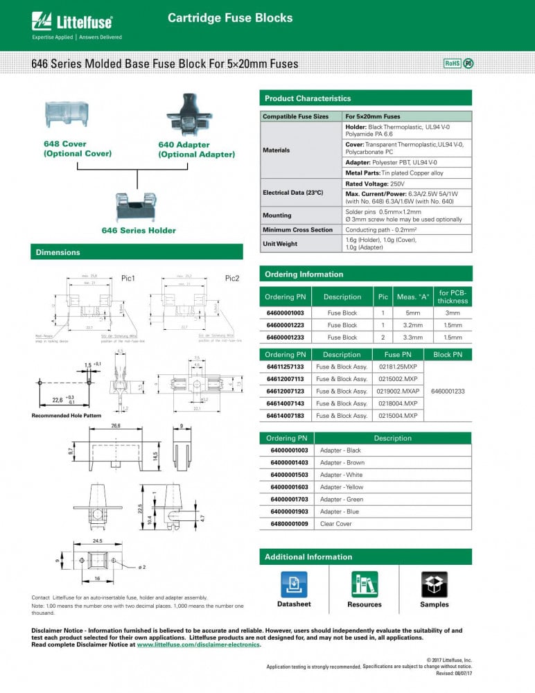 Littelfuse 646 Series fuse block technical document
