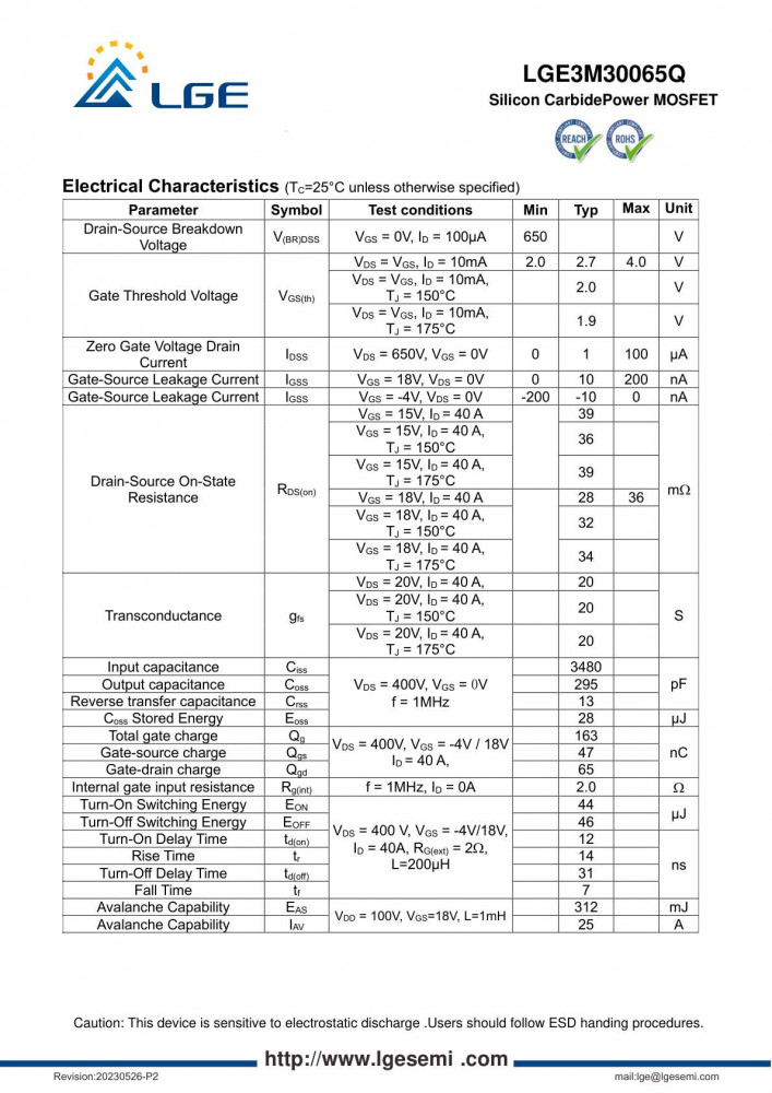 LGE3M30065Q datasheet page 2