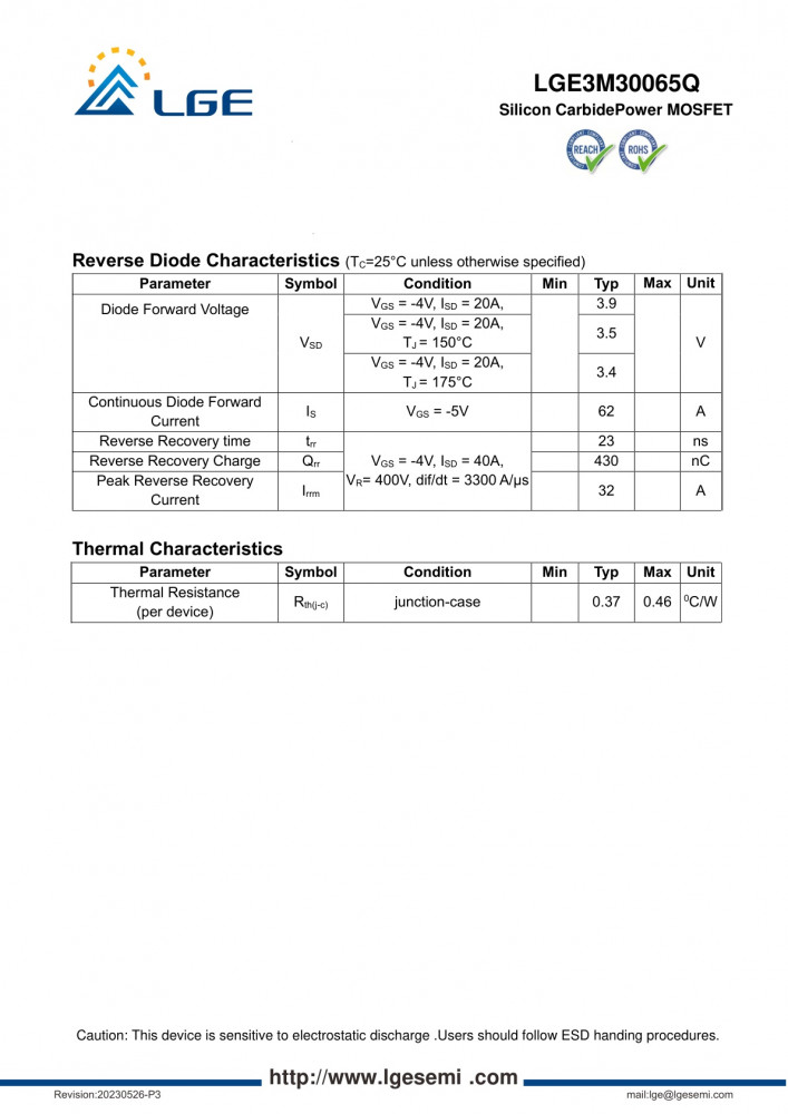 LGE3M30065Q datasheet page 3