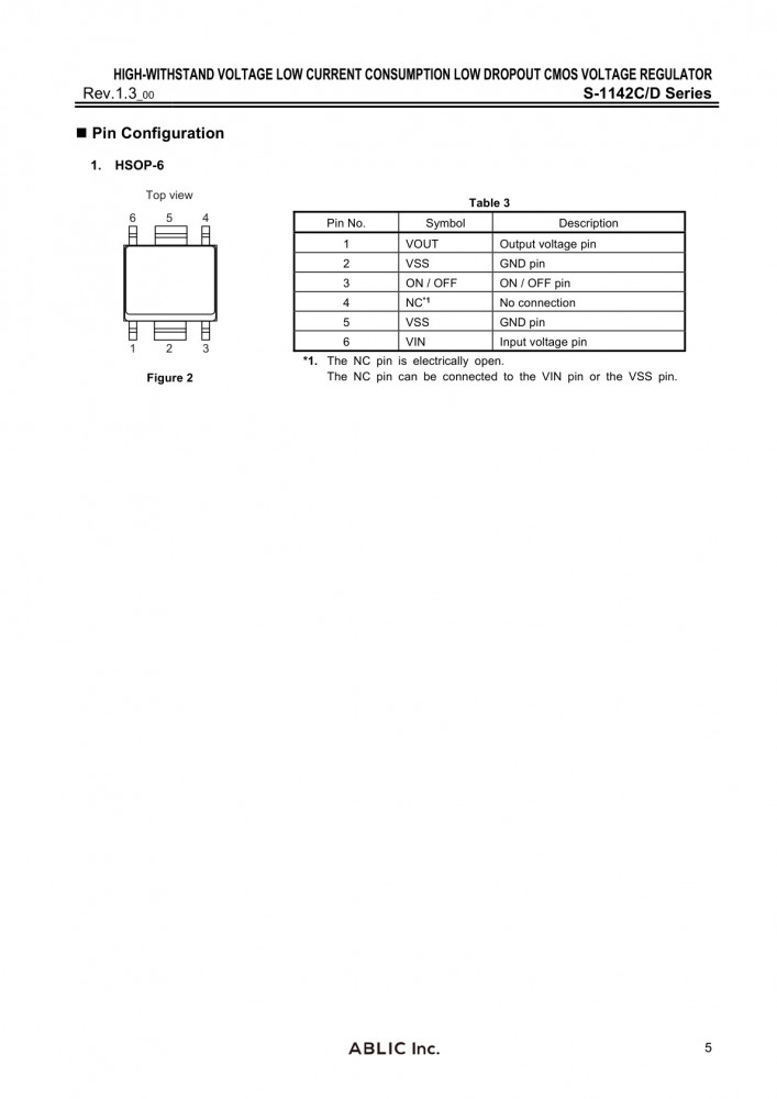 S-1142C/D datasheet page 5