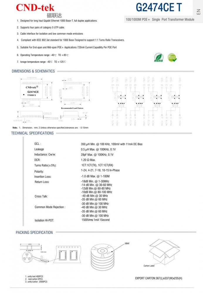 G2474CE T-CND technical document page