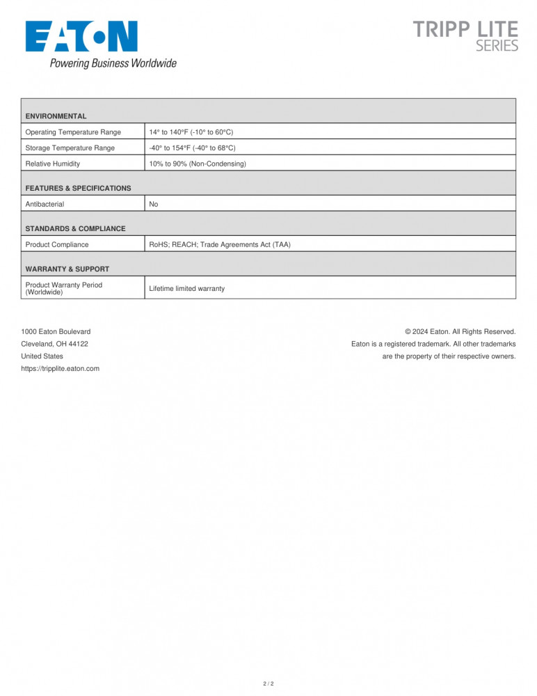 N042D-100V-WH technical document page 2