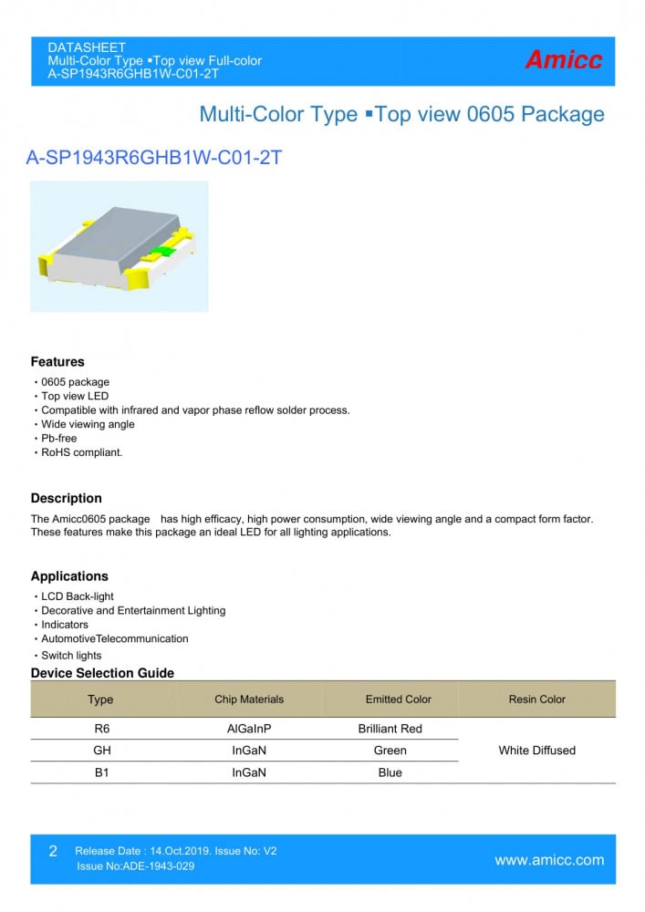 A-SP1943R6GHB1W-C01-2T datasheet page 2