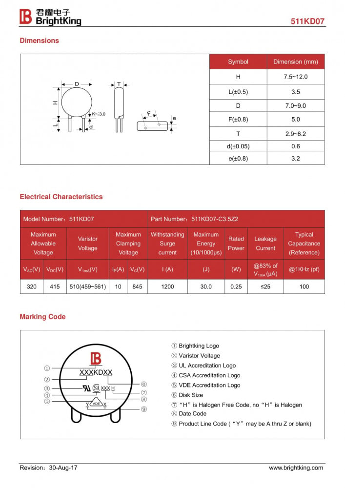 511KD07-C3.5Z2 datasheet page 2