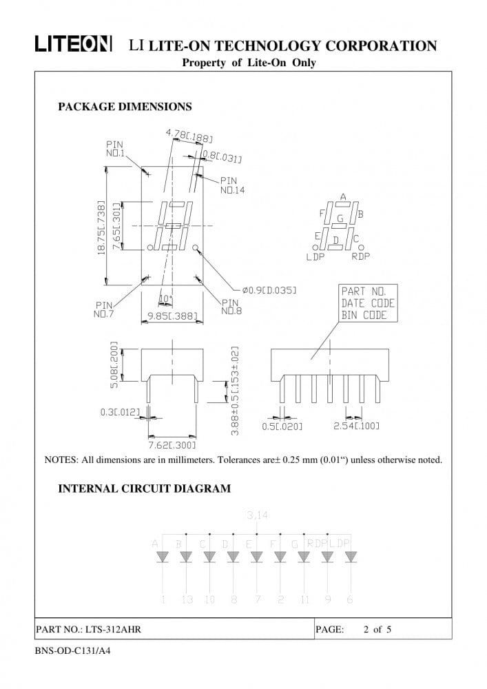 LTS-312AHR datasheet page 3