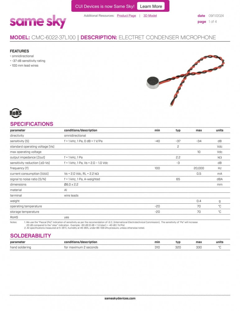 CMC-6022-37L100 datasheet page 1