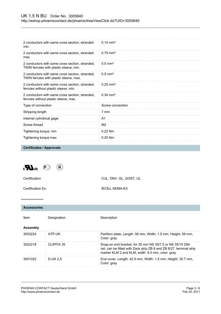 Phoenix Contact UK 1,5 N BU document page 3