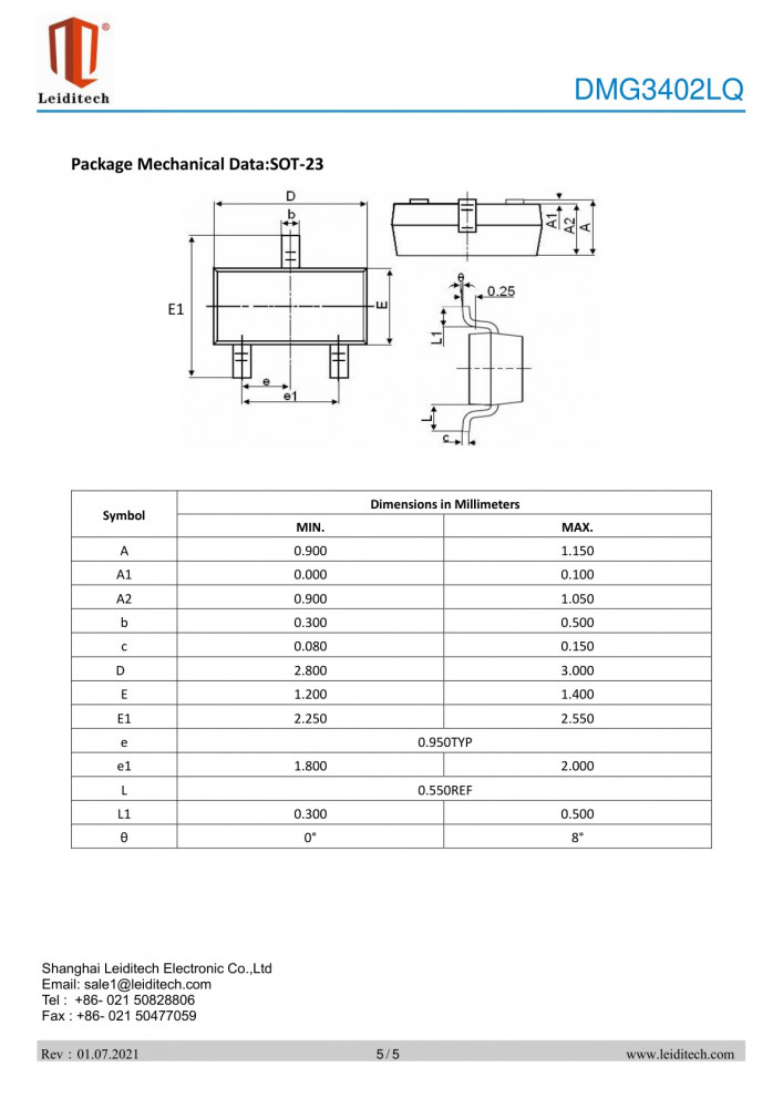 DMG3402LQ datasheet page 5