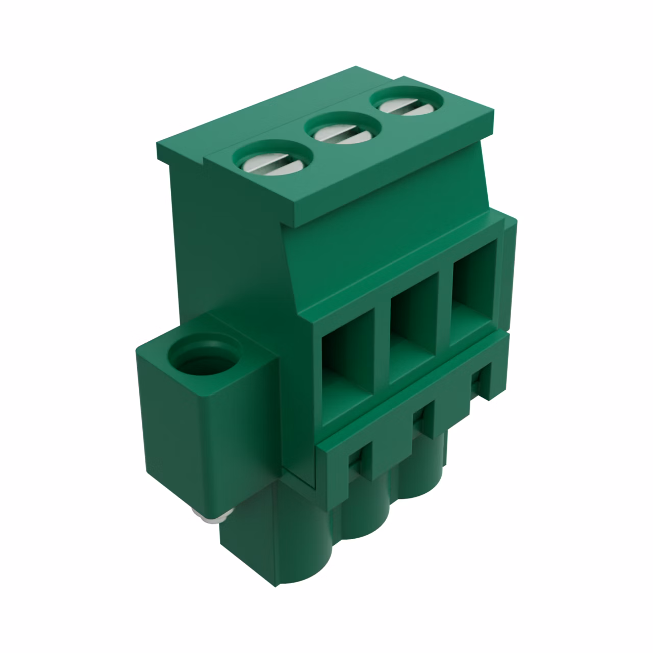 5.00mm Pitch Eurostyle Vertical Plug, with Retention Screws and Standard  Imprinting, Rear Wire Entry, Green Housing, 3 Circuits for sale