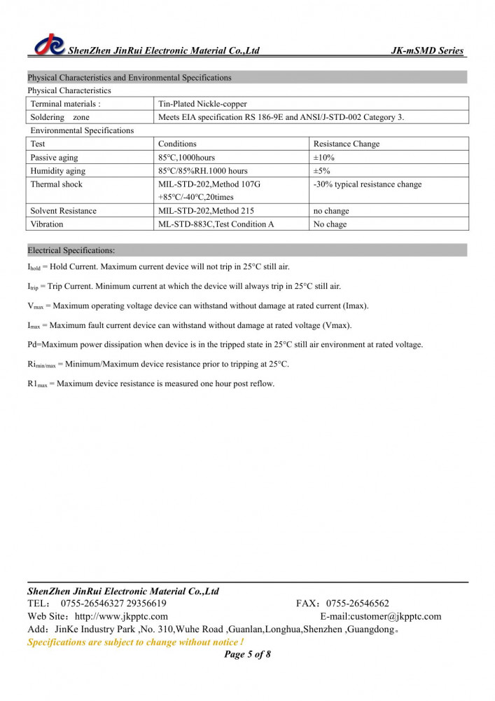 JK-mSMD series datasheet page 5