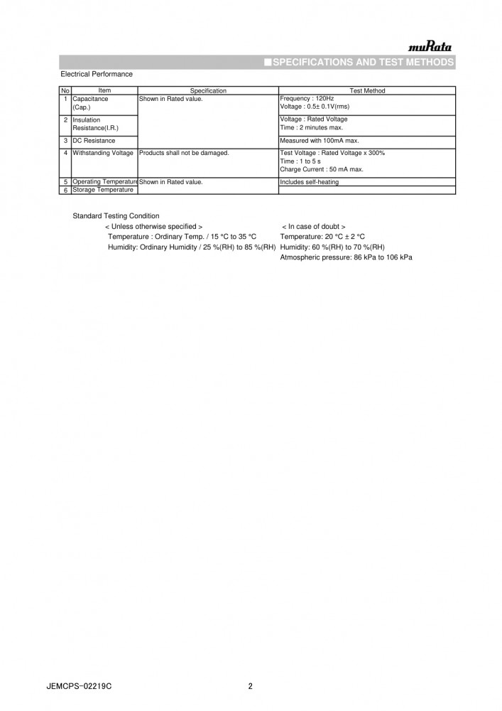 NFM31PC276B0J3L datasheet page 2