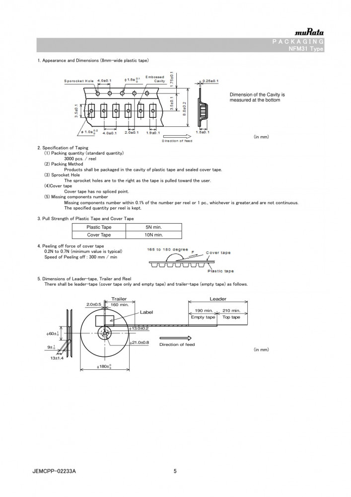 NFM31PC276B0J3L datasheet page 5