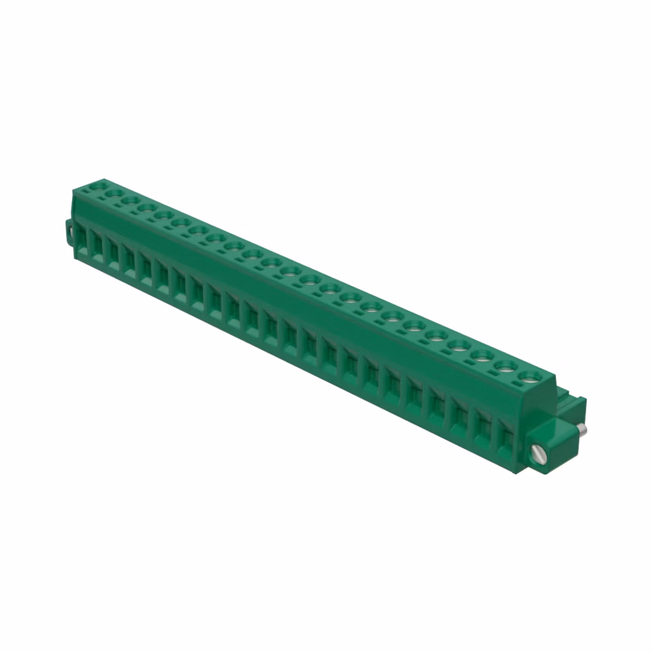 5.00mm Pitch Eurostyle Horizontal Plug, with Retention Screws and Standard Imprinting, Green Housing, Gold (Au) Plated, 23 Circuits for sale