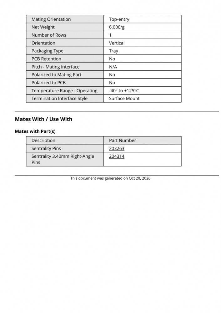 Technical document image 3 for MOLEX 2043180006