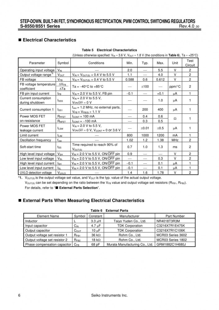 S-8550AA-I8T1G datasheet page 6