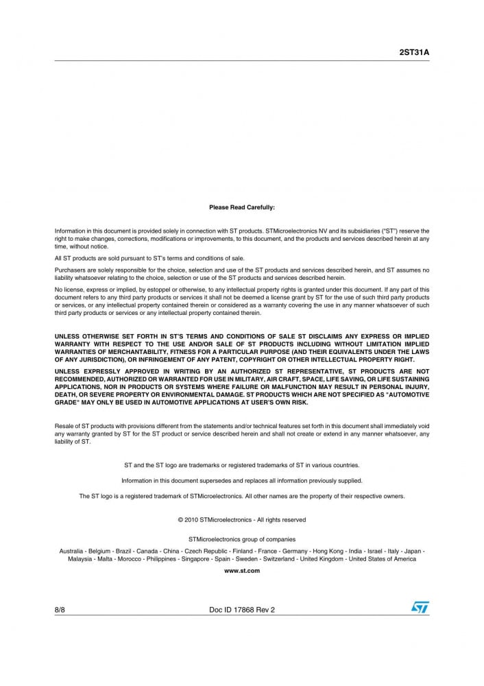 2ST31A datasheet page 8
