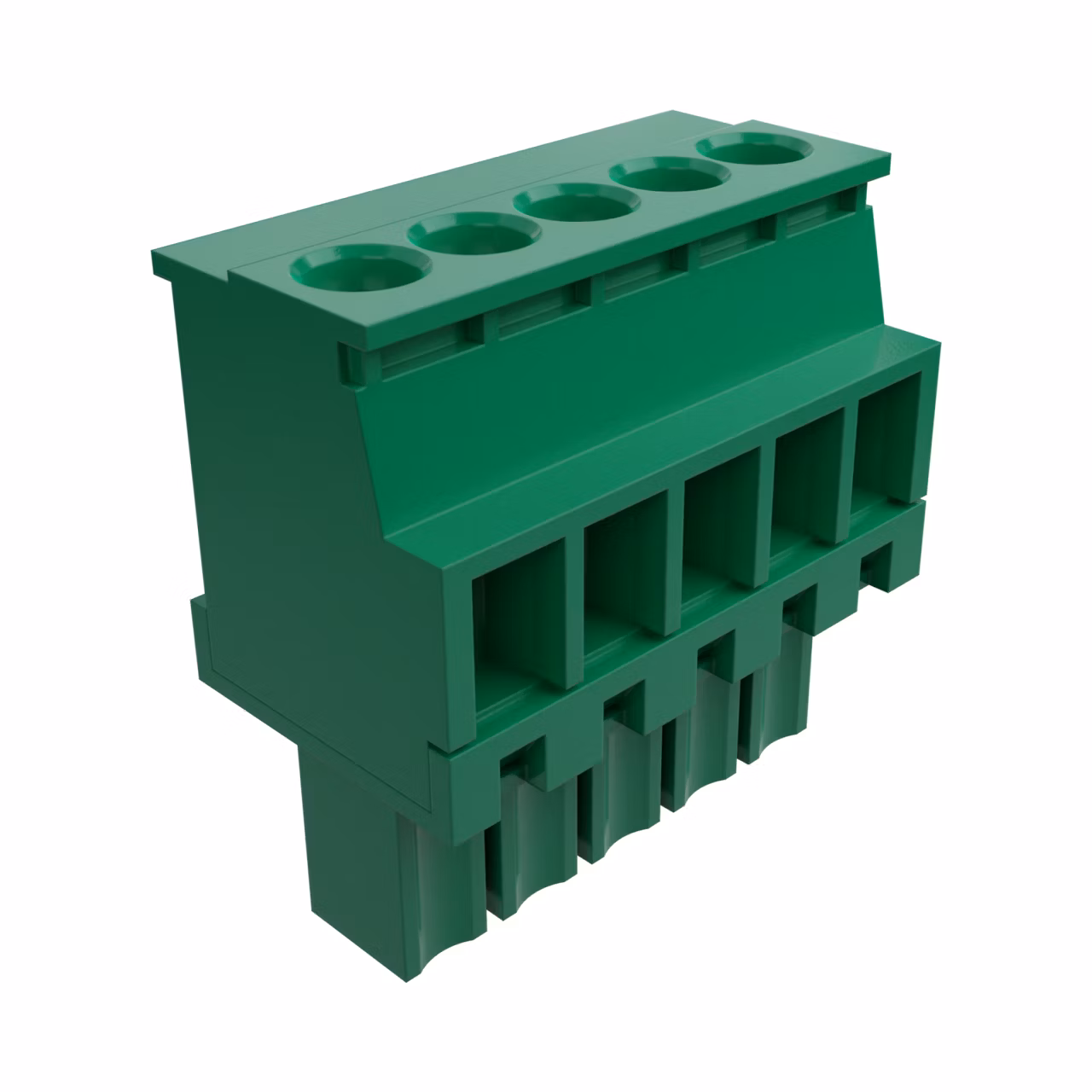 3.50mm Pitch Eurostyle Vertical Plug, Rear Wire Entry, Green Housing, 5 Circuits for sale