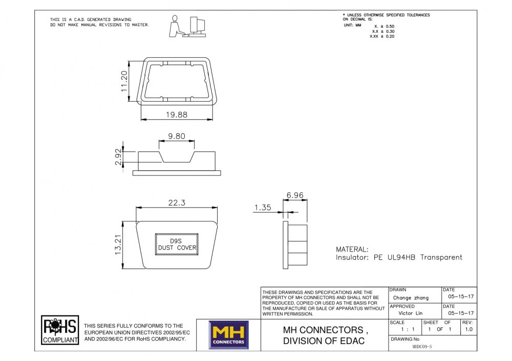MHDC09S technical drawing
