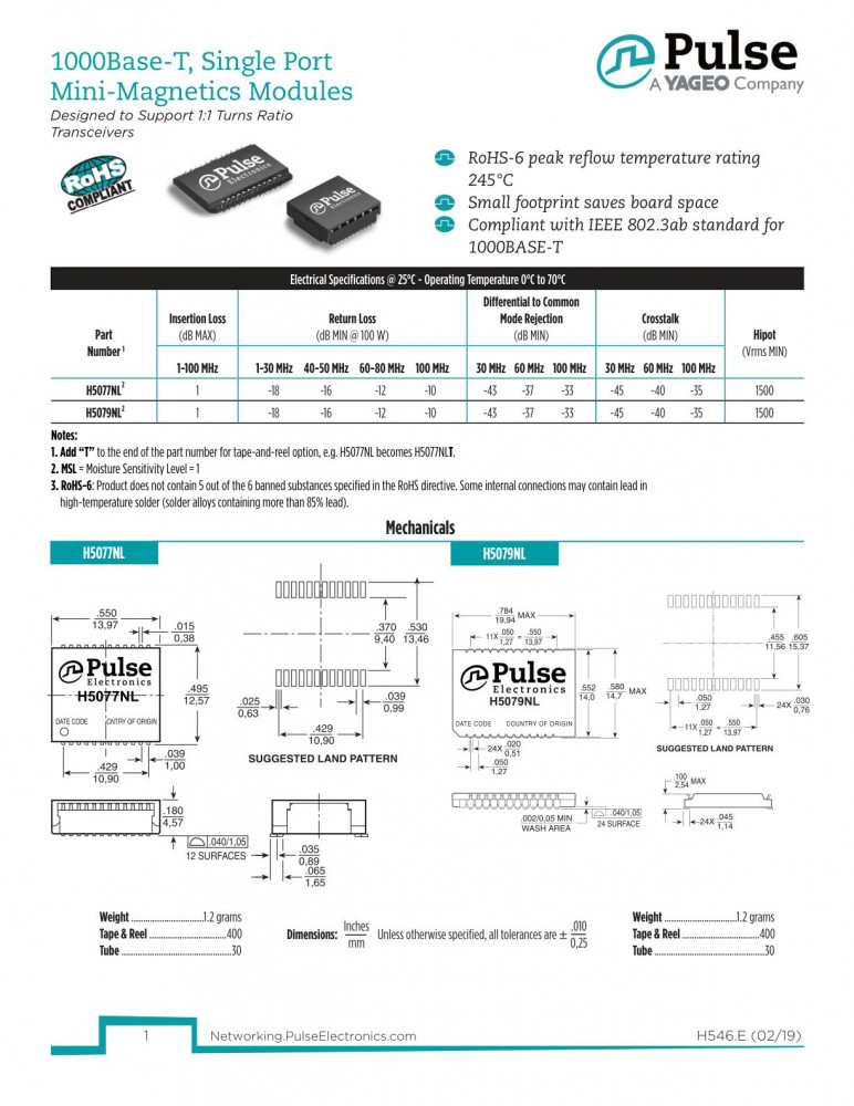H5077NLT technical document page 1