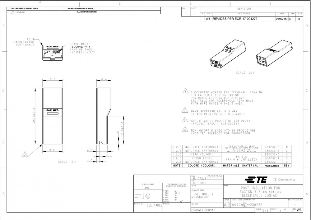 TE Connectivity 280232-6 engineering drawing