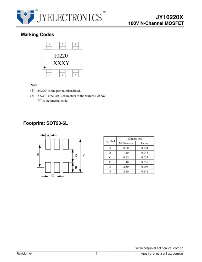 JY10220X datasheet page 7