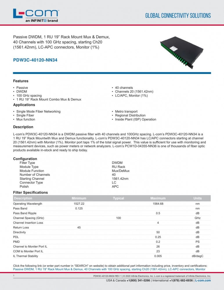 PDW3C-40120-NN34 technical document page 1