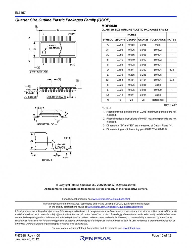 EL7457 datasheet page 10