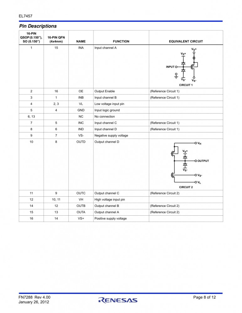 EL7457 datasheet page 8