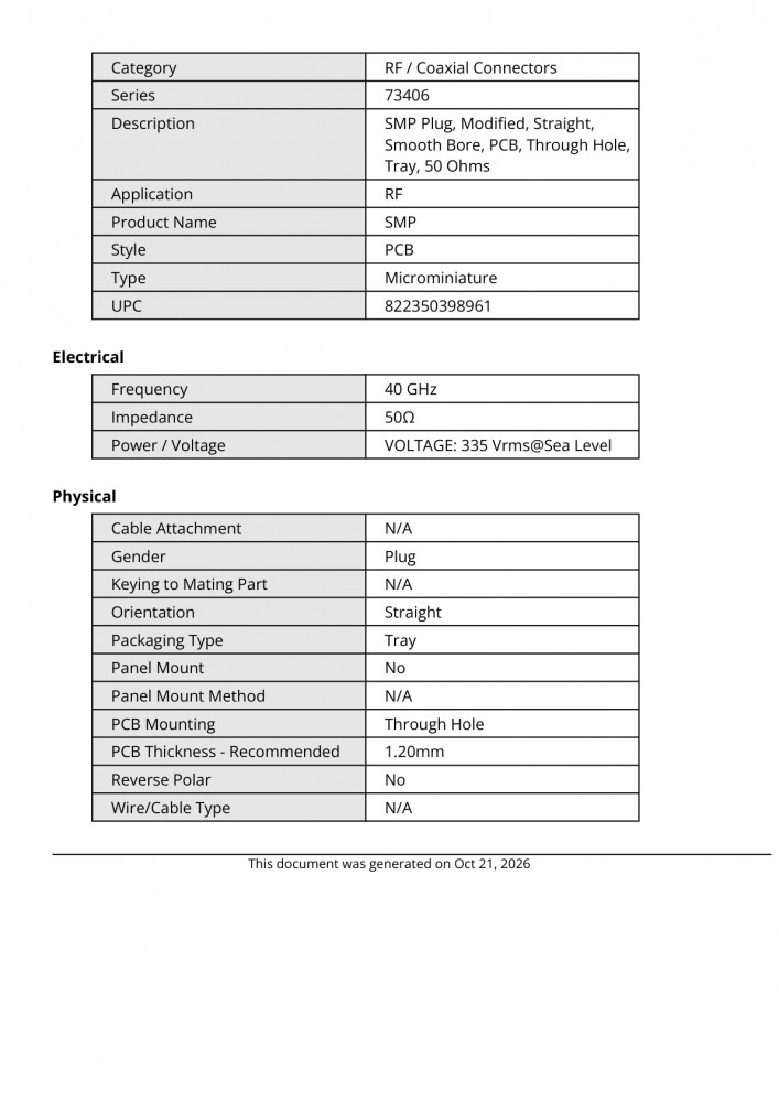 Technical document image 2 for MOLEX 734155730