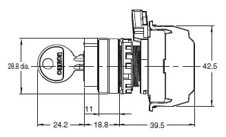 OMRON A22NK-2RM-01AA-P102 Keylock Switch