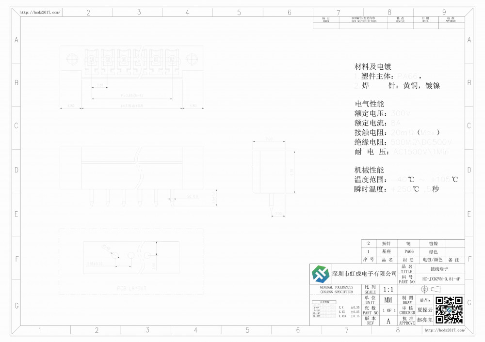 HC-JXDZVM-3.81-4P technical document preview