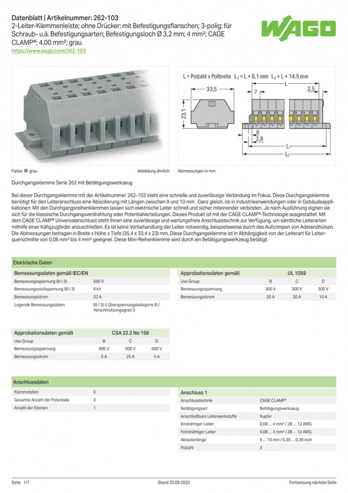 262-103 technical document preview, page 1