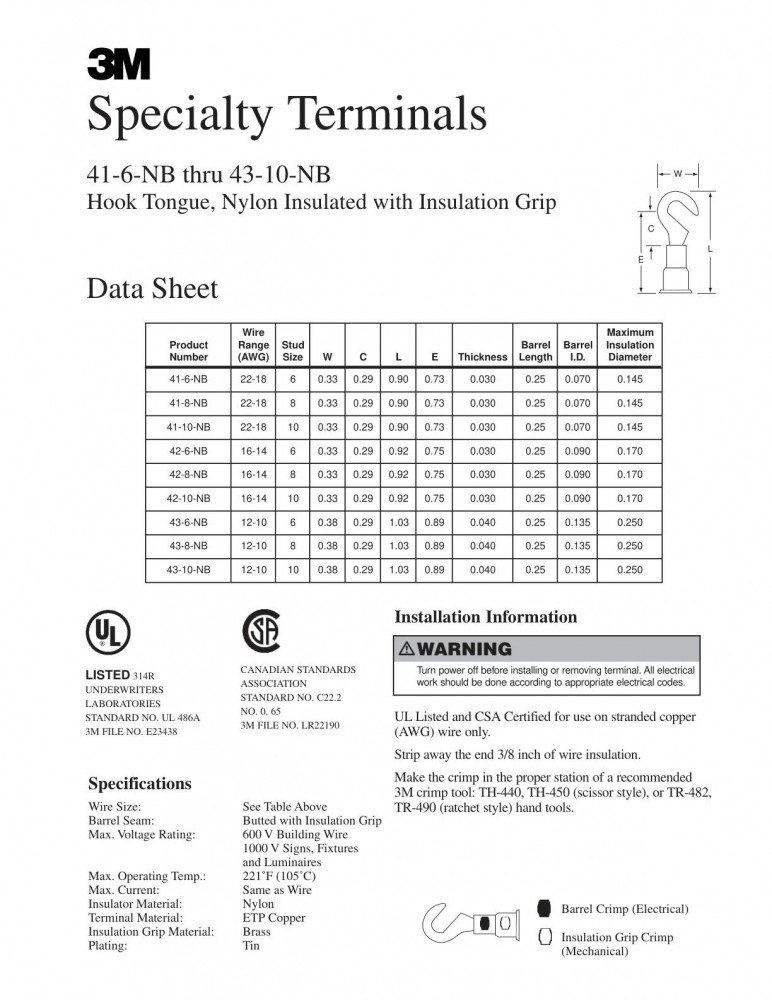3M 43-8-NB technical document page 1