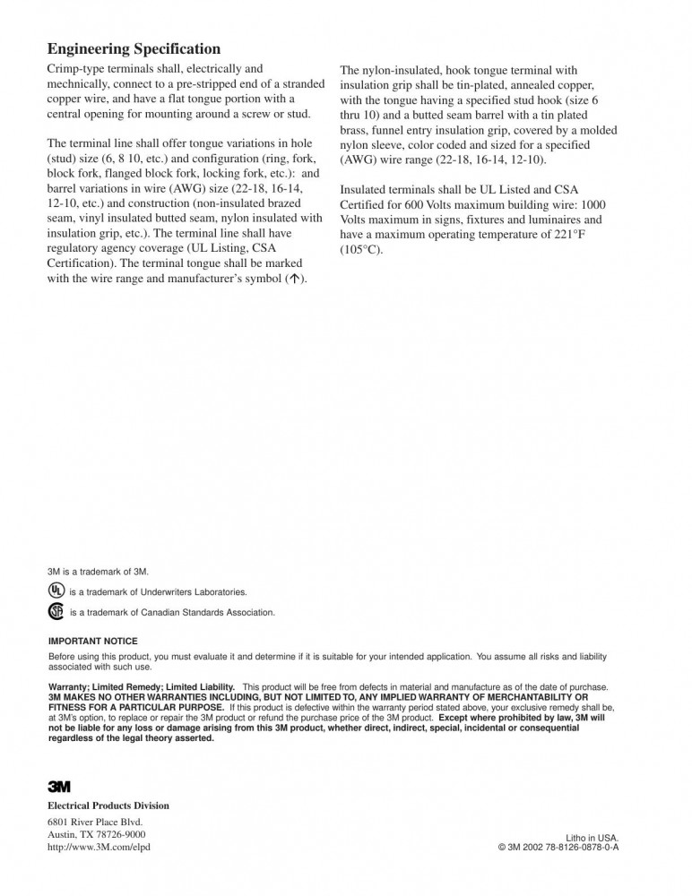 3M 43-8-NB technical document page 2