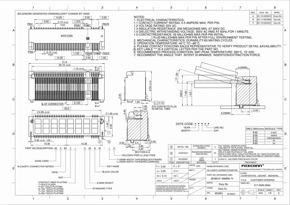 FOXCONN customer drawing page 1