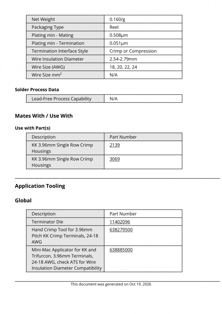 Molex KK 396 specification page 3