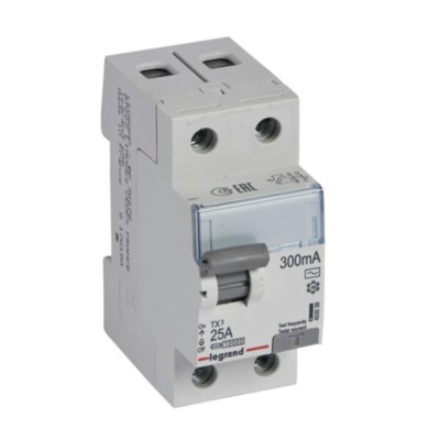RCCB TX³ - 2P 230V~ 25A AC type - 300mA sensitivity - DIN rail IP20 - Do not accept auxiliaries for sale
