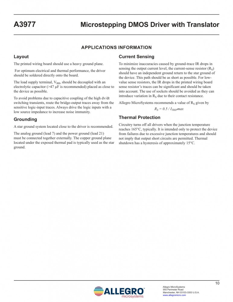 A3977 datasheet page 10