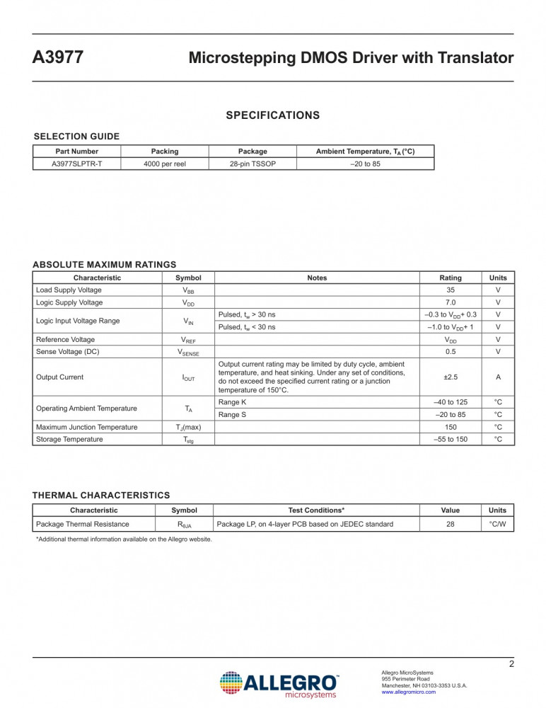 A3977 datasheet page 2