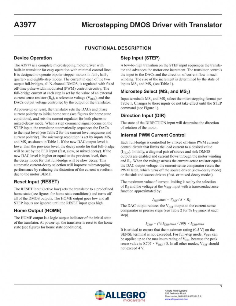 A3977 datasheet page 7