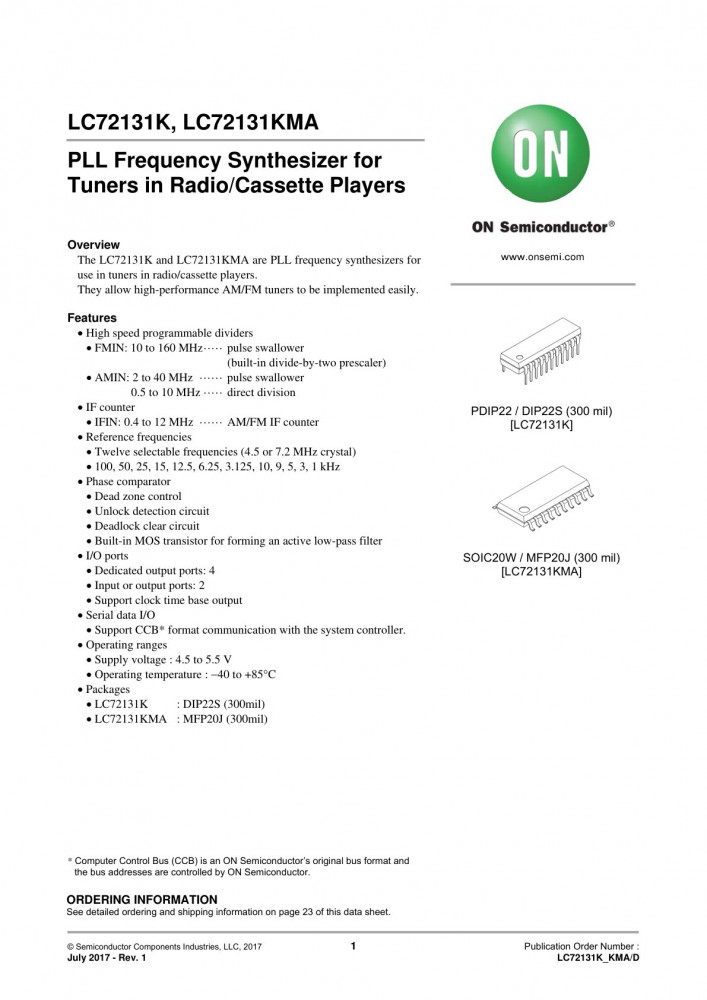 LC72131KMA datasheet page 2