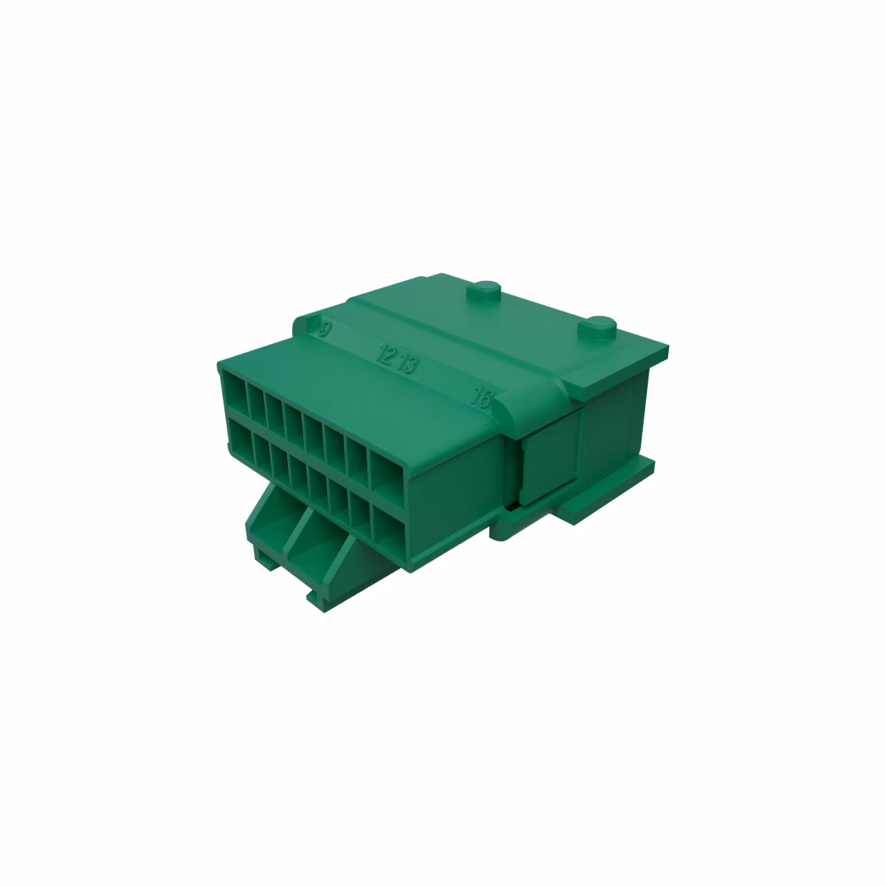 3.33mm / 6.00mm Pitch Hybrid Male Inline Housing, Dual Row, 16 Circuits,  Green for sale