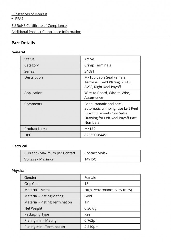 MOLEX 340812004 technical document preview, page 2