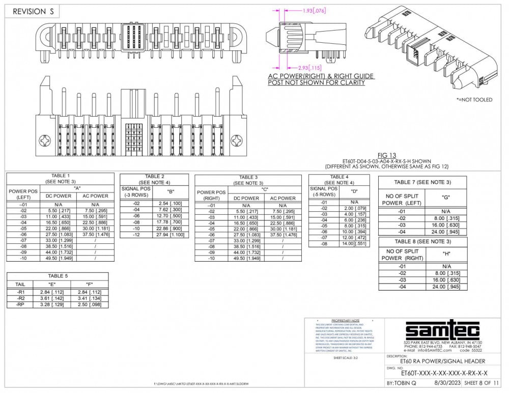 Samtec ET60 drawing page 8