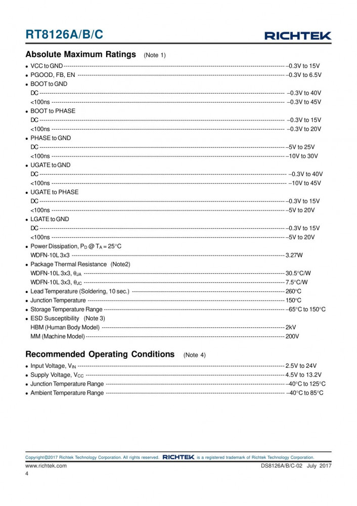 RT8126 datasheet page 4