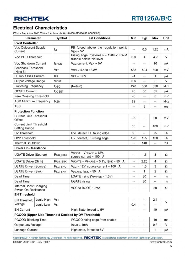 RT8126 datasheet page 5