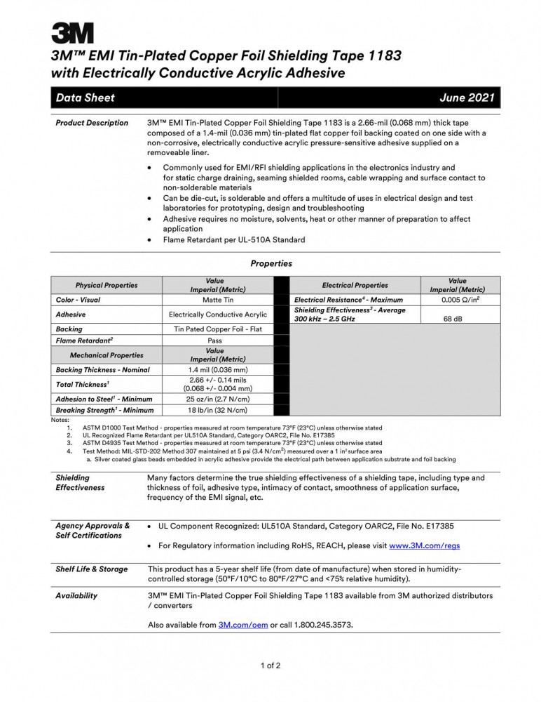 3M 1183 datasheet page 1